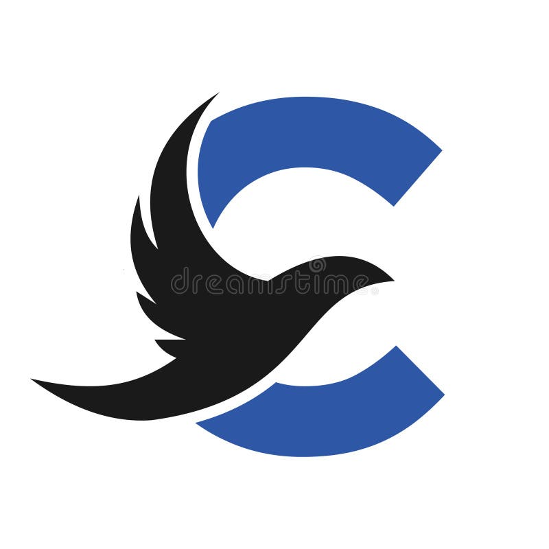 Letter C Flying Bird Logo Template Vector Sign. Dove Bird Logo on ...