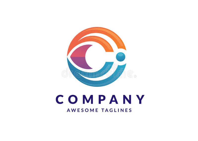 Letter C Gradient Color Technology Logo Stock Vector - Illustration of ...