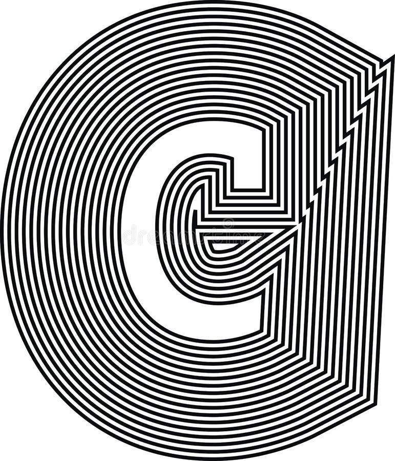Letter C Line Logo Icon Design Stock Vector - Illustration of movement ...