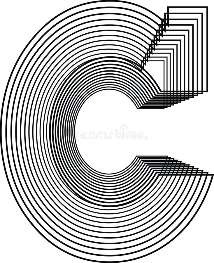Letter C Line Logo Icon Design Stock Vector - Illustration of sign ...
