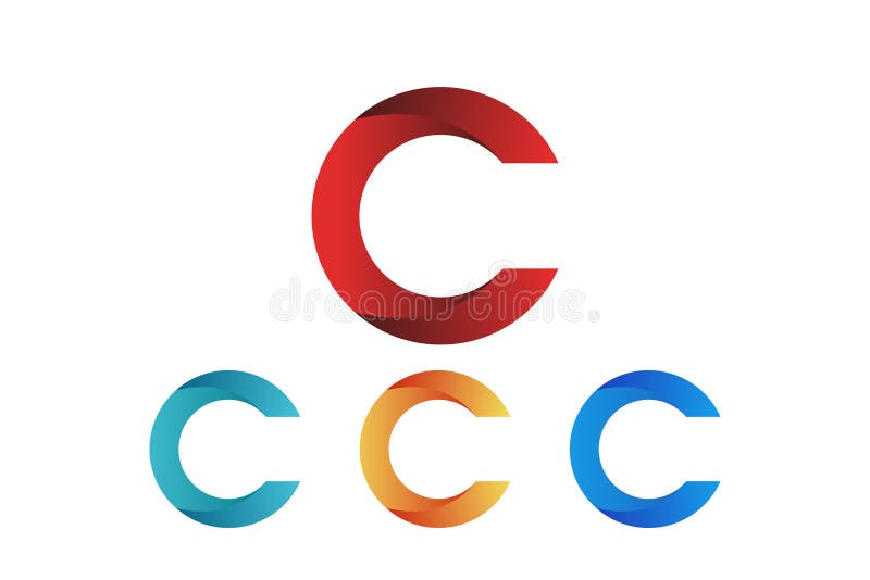 Letter C Gradient Logo. Alphabet C Icon Set Stock Vector - Illustration ...