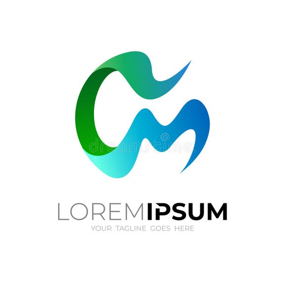 Letter C and M Logo with 3d Simple Design Template Stock Vector ...