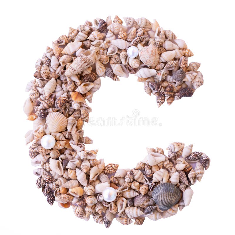 Letter L Made of Tiny Seashells. Stock Photo - Image of decoration ...