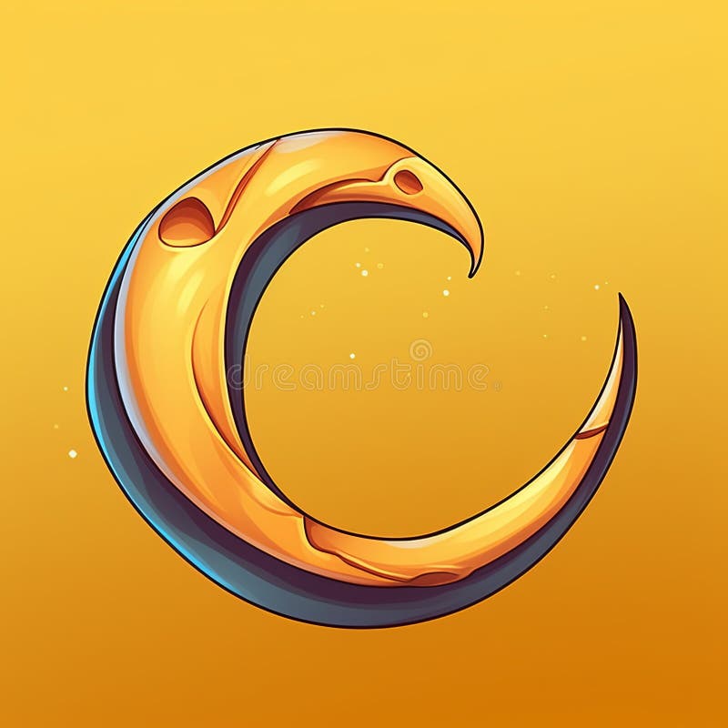 A Crescent Moon is Shown in the Dark Sky Stock Illustration ...