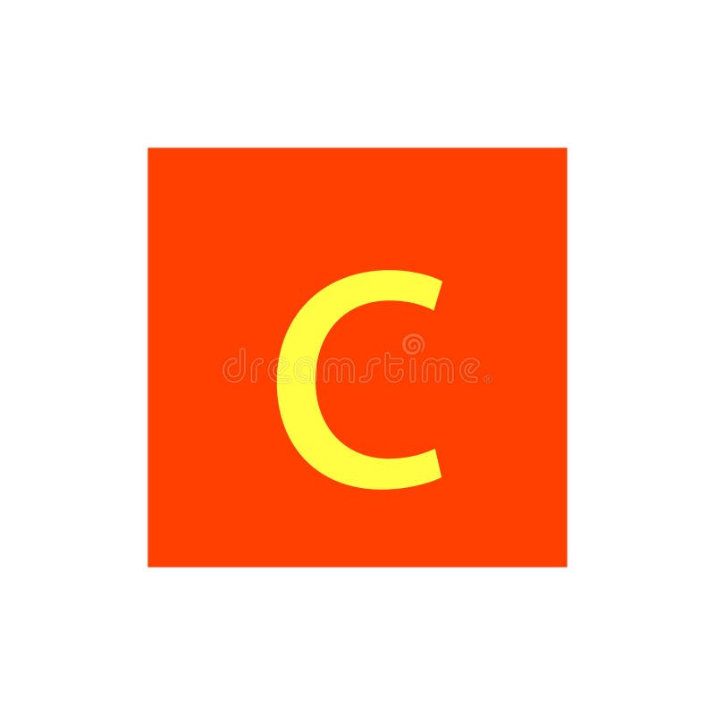 Letter C in Orange Color Box Stock Vector - Illustration of company ...