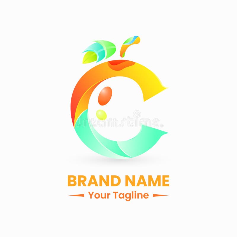 Fruit Logo Letter C. Orange, Modern, Pictogram, Gradient, Colorful ...
