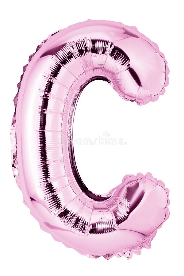 Letter C in Pink Mylar Balloon Isolated Stock Image - Image of pink ...