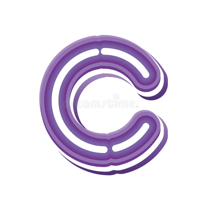 Letter C in Purple Neon Font Stock Vector - Illustration of purple ...