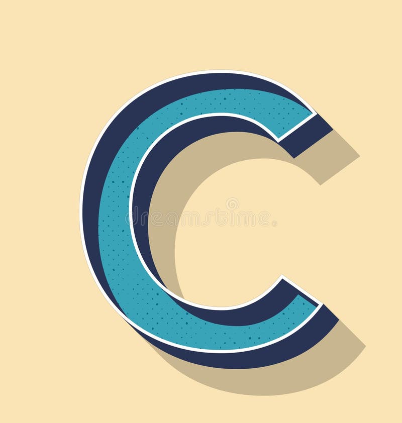 Letter C Retro Vector Text Style, Fonts Concept Stock Vector ...