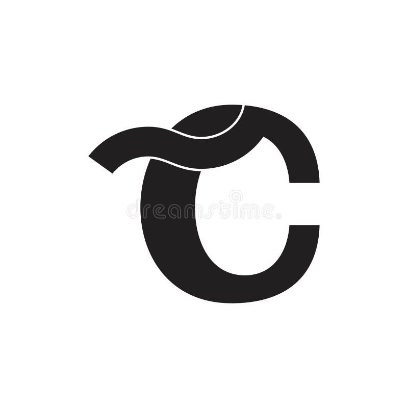Letter C Ribbon Shape Logo Vector Stock Vector - Illustration of ...