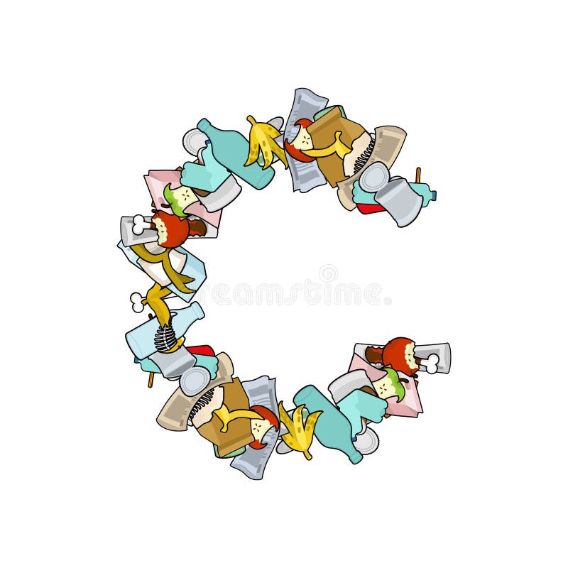 Letter I Rubbish. Trash Font. Garbage Alphabet Stock Vector ...
