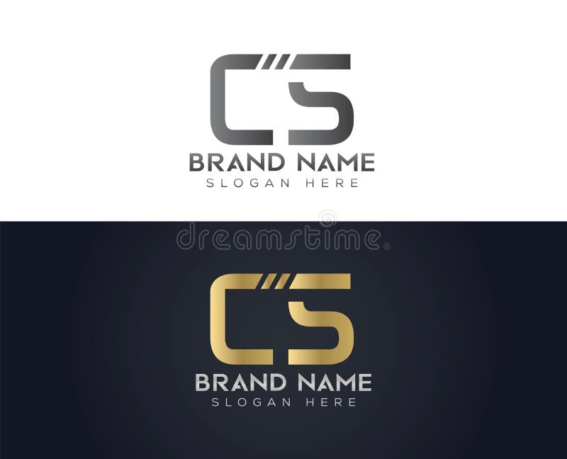 Letter C S Typography Vector Logo Design Stock Vector - Illustration of ...