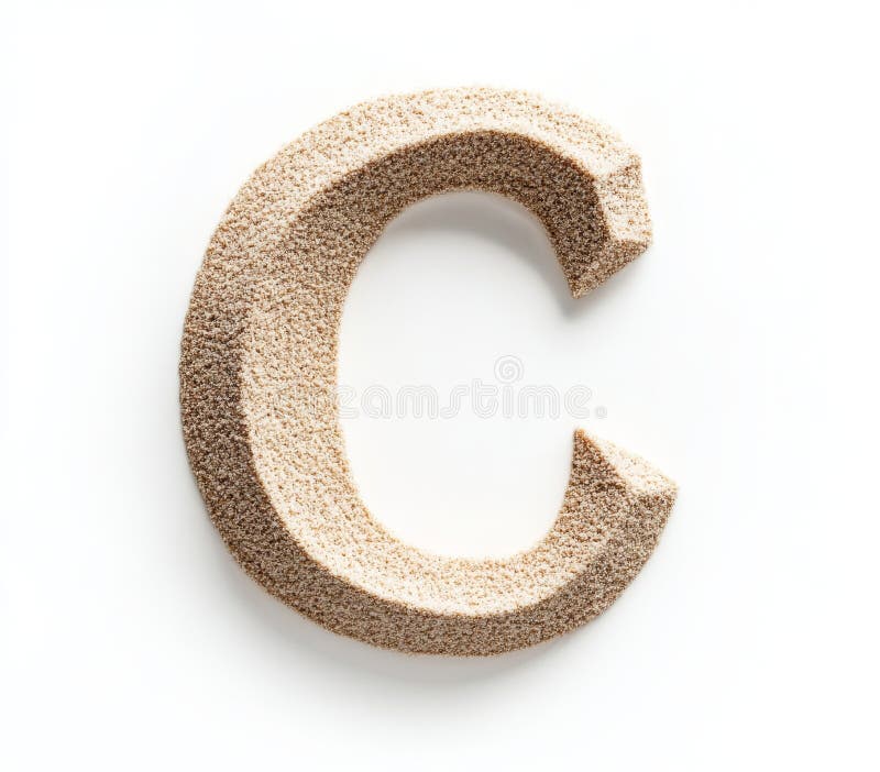 The Letter C in Sand, Isolated on White, for Clipping Stock Photo ...