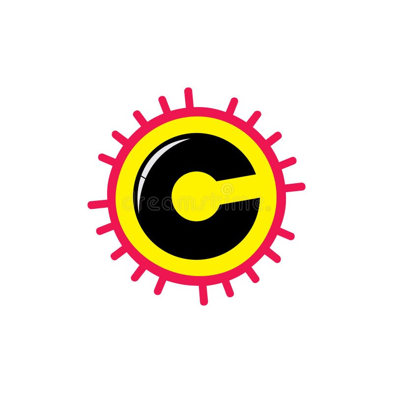 Letter C Sunshine Waves Design Logo Vector Stock Vector - Illustration ...