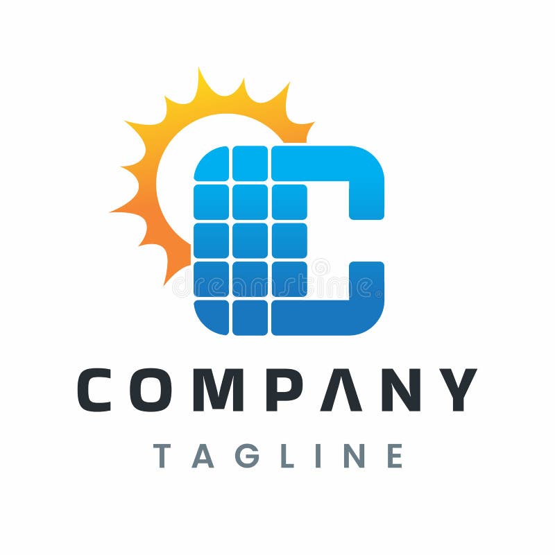 Letter C Solar Energy Logo, Solar Power Panel Design Stock Vector ...