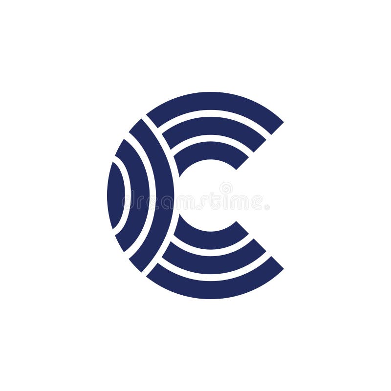 Letter C Stripes Circle Geometric Logo Vector Stock Vector ...