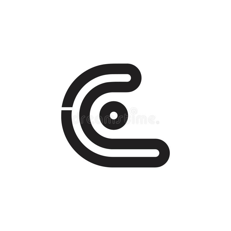 Letter C Stripes Dot Logo Vector Stock Vector - Illustration of black ...