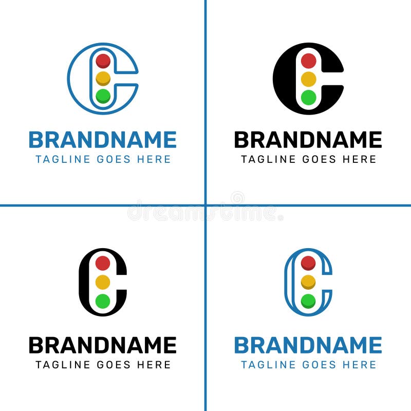 Letter C Traffic Light Logo Set, for in Technology, Navigation ...