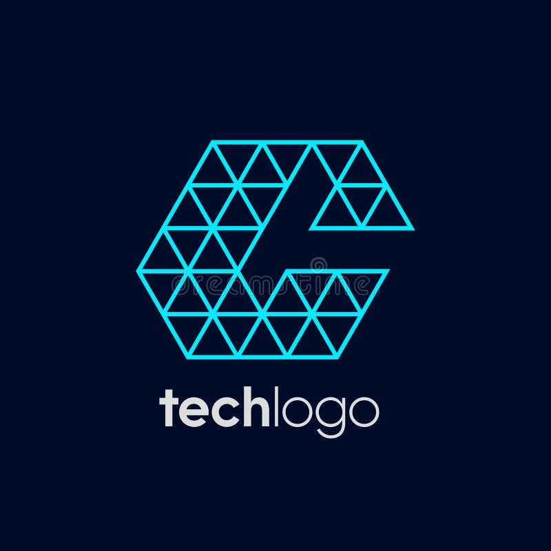 Letter C Triangle Polygon Tech Logo Stock Vector - Illustration of ...
