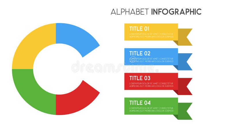 Letter C Vector Alphabet and Other Elements for Infographics Stock ...