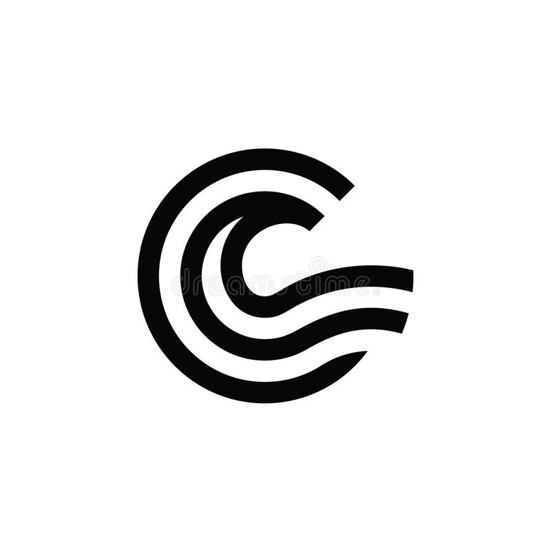Letter C with Wave Logo Design Inspiration Stock Illustration ...