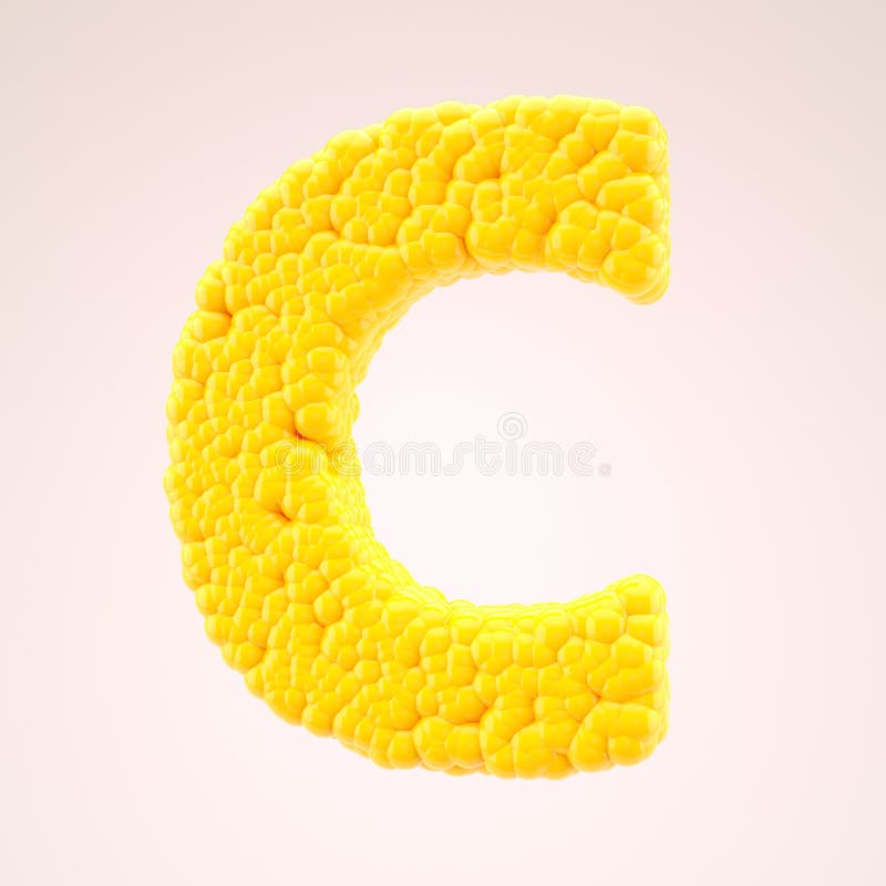 Letter C in a Yellow Sweet Corn Style. Vegetable Alphabet or Bubbles ...