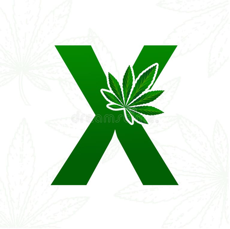 A Letter with Cannabis Leaf for Logo Design. Stock Vector ...