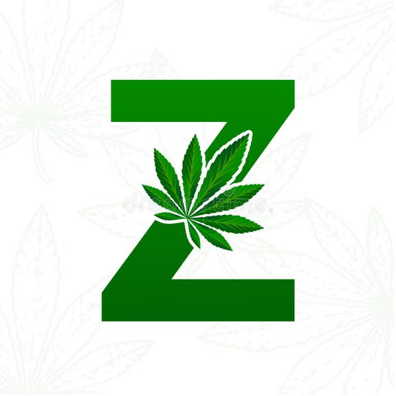 A Letter with Cannabis Leaf for Logo Design. Stock Vector ...