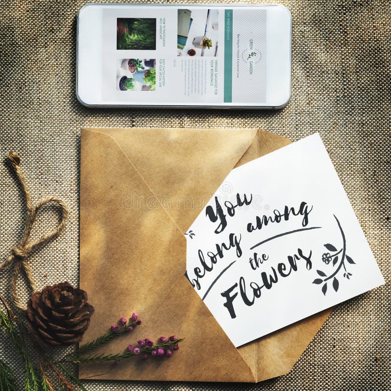 Letter Card Greeting Mobile Romantics Concept Stock Image - Image of ...