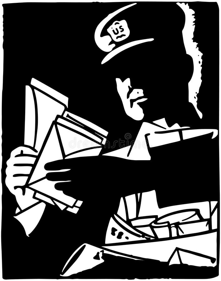 Letter Carrier stock vector. Illustration of vintage - 42096643