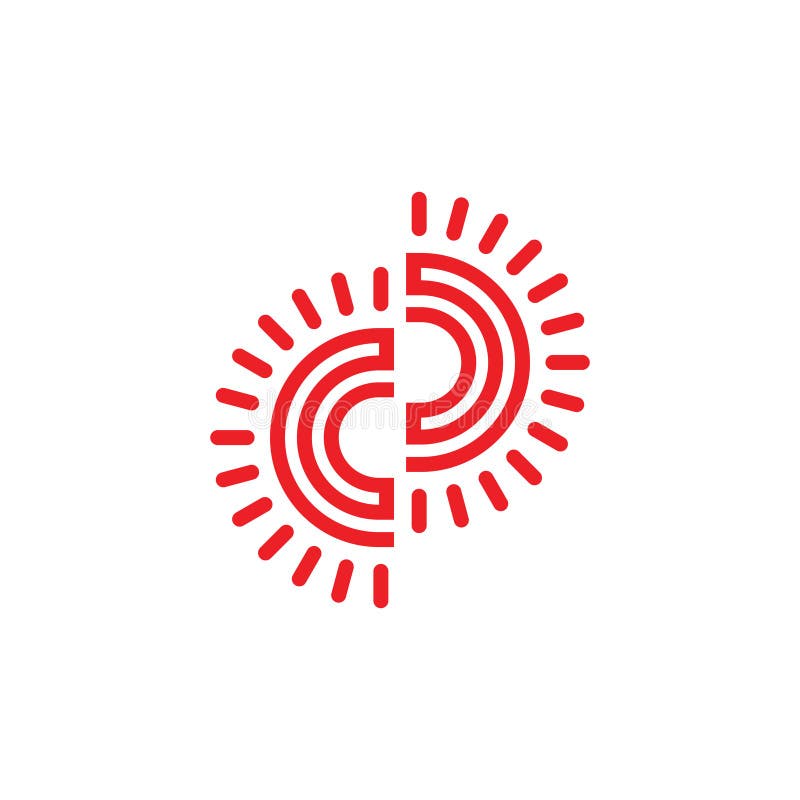 Letter C Sunshine Waves Design Logo Vector Stock Vector - Illustration ...