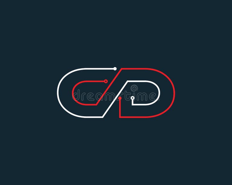 Letter CD Technology and Network Connection Logo Concept. Stock Vector ...