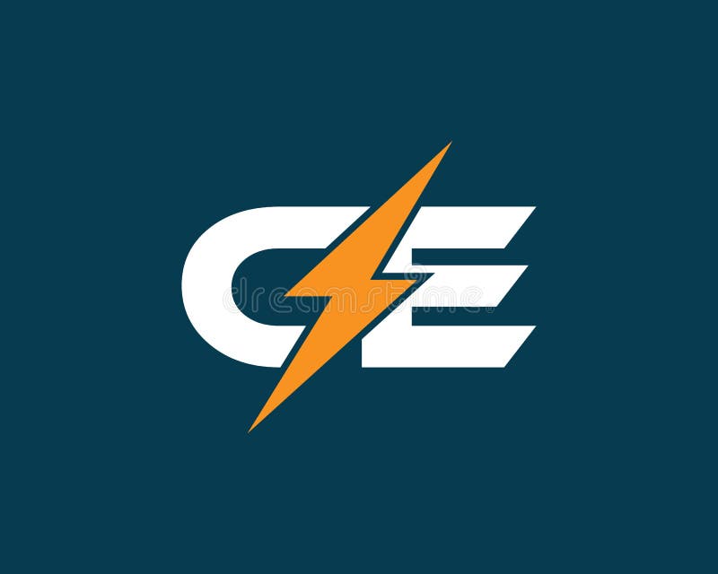 Letter CE Electric Logo Design Concept. Stock Vector - Illustration of ...
