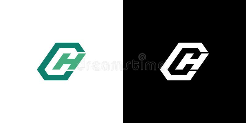 Letter CH Negative Space Logo, CH Monogram, Initial CH Logo, CH Logo ...