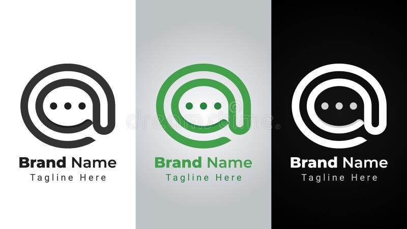 Letter @ Chat Logo stock illustration. Illustration of simple - 338639419