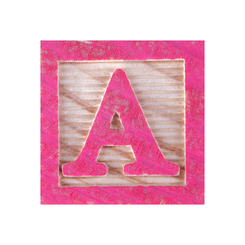 Letter a Childs Wood Block on White with Clipping Path Stock Photo ...