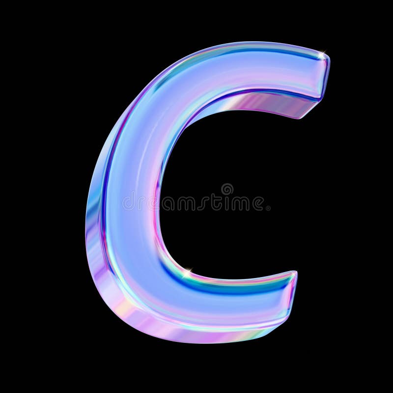 Letter C in Chromatic 3D Style Stock Illustration - Illustration of ...
