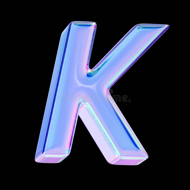 Letter K in Chromatic 3D Style Stock Illustration - Illustration of ...