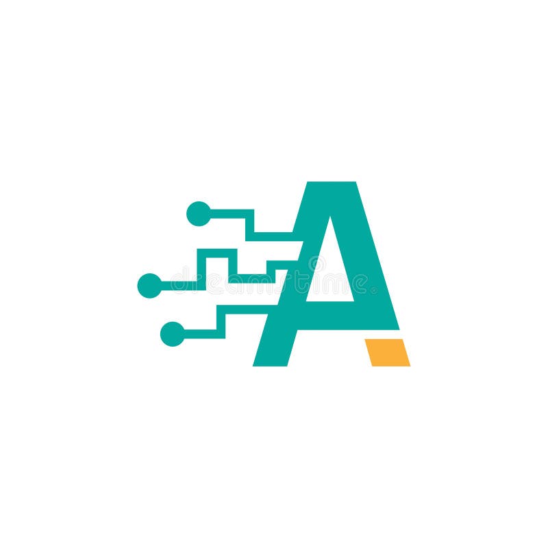 Letter a Circuit Technology Logo Icon Creative Design Stock Vector ...