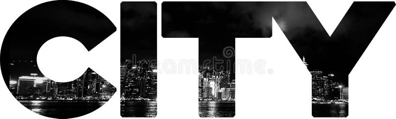Letter of City with Background of a Modern City Photo Stock ...