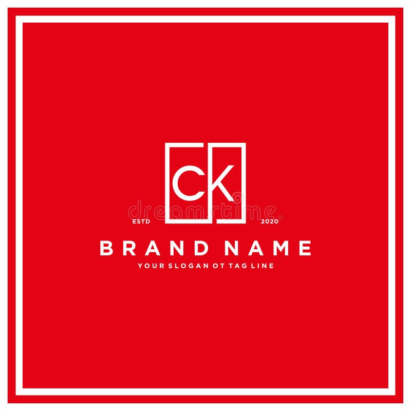 Letter CK Square Logo Design Concept Vector Stock Vector - Illustration ...