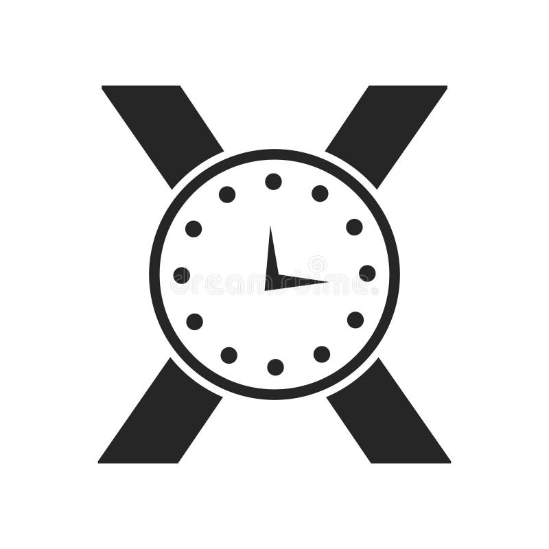 Letter X Clock Logo Design Vector Template Stock Vector - Illustration ...