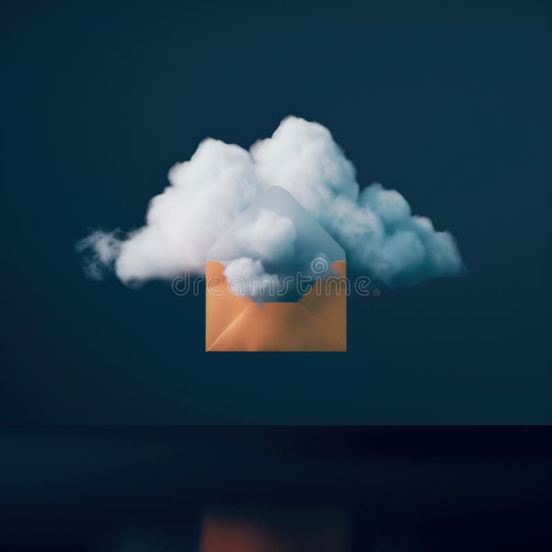 Letter on the Cloud. Concept of Cloud Email Server Stock Illustration ...