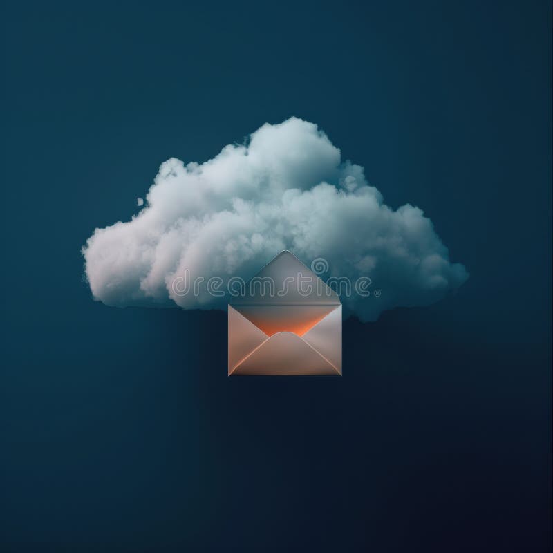 Letter on the Cloud. Concept of Cloud Email Server Stock Illustration ...