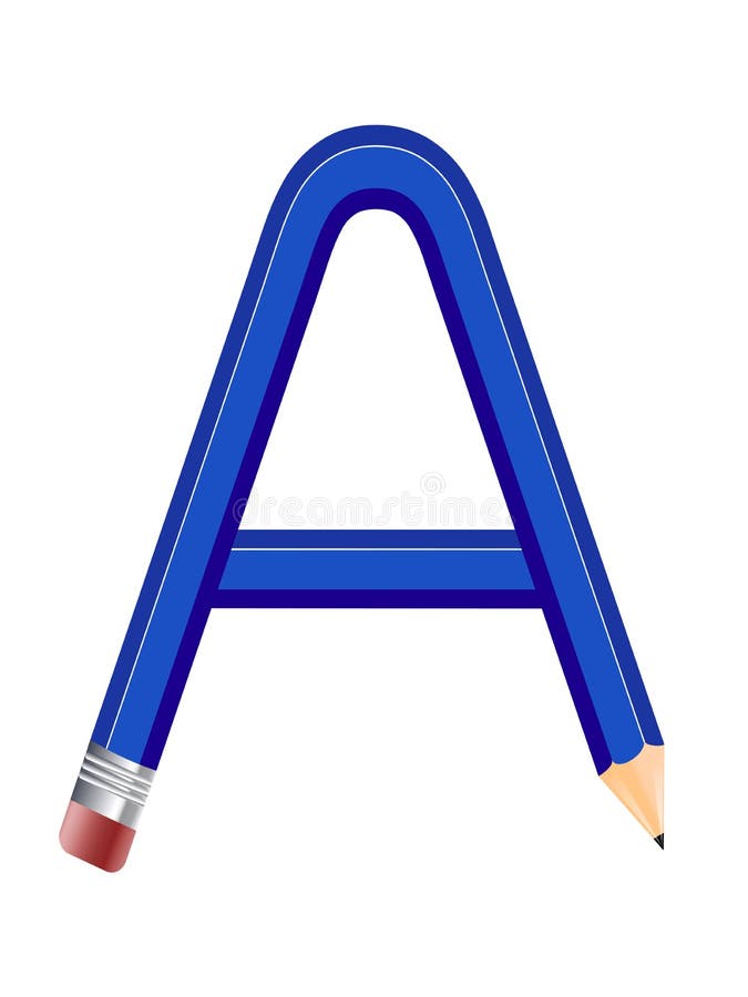 Letter of Colored Pencils, Alphabet on White Background Stock Vector ...