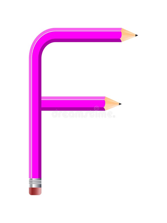 Letter of Colored Pencils, Alphabet on White Background Stock Vector ...