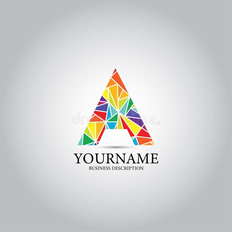 A Letter Colored Triangel Logo Stock Illustration - Illustration of ...