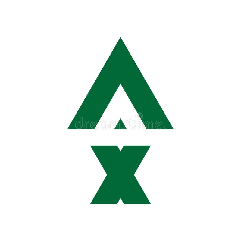 Letter a Combined with Letter X and Triangle Shape Stock Vector ...