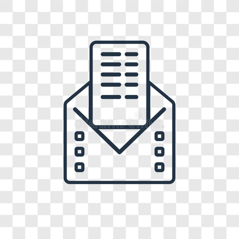 Letter Concept Vector Linear Icon Isolated on Transparent Background ...