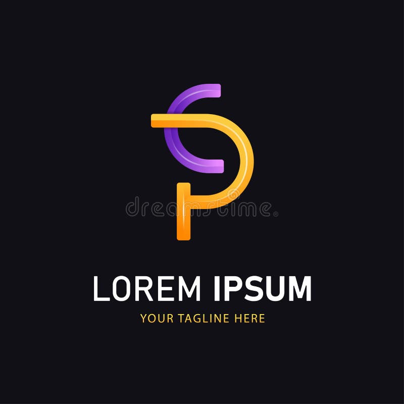 Letter CP Logo Design Colorful Stock Vector - Illustration of name ...